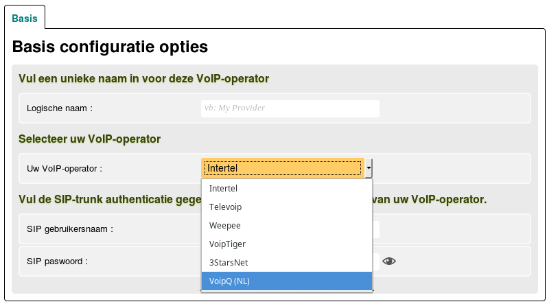 Maak een eigen ITSP-template – Voipcenter
