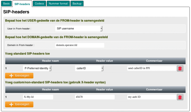 Maak een eigen ITSP-template – Voipcenter